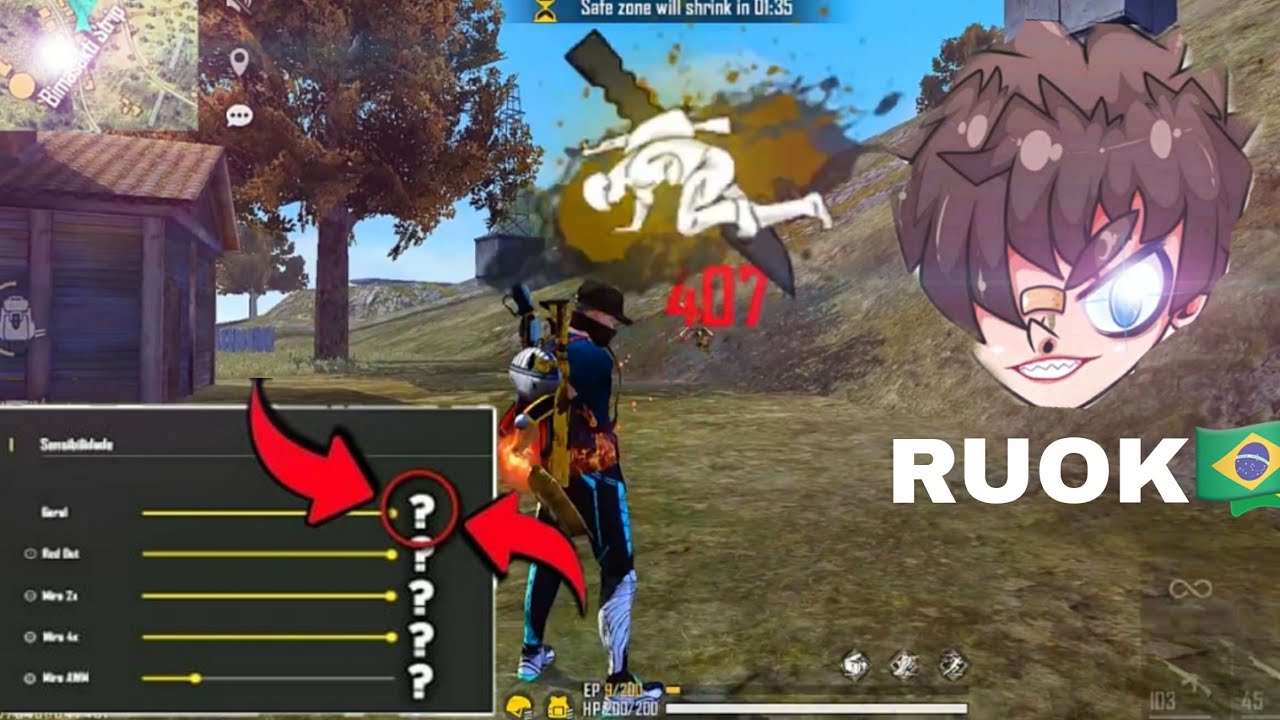 Ruok mobile!! Sensi do RUOK FF no mobile 🇧🇷mira vai direto na cabeça ...