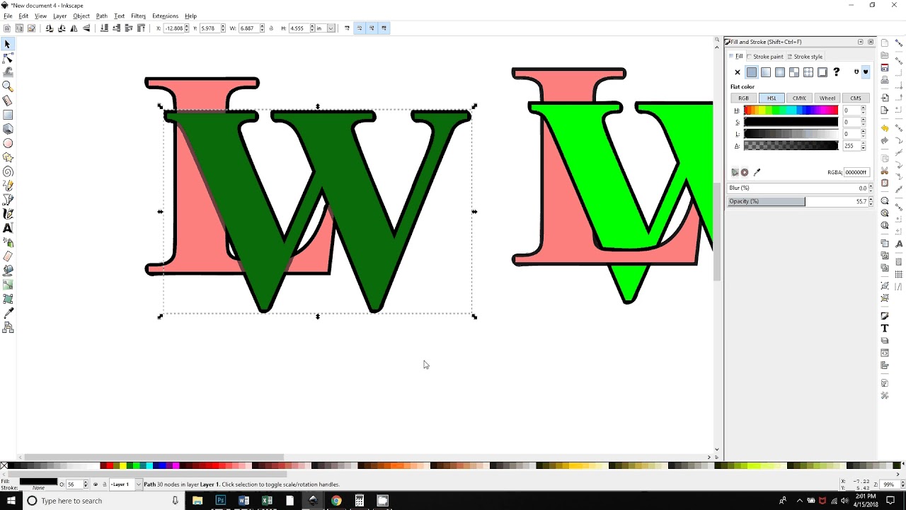 Inkscape: entwined letters - YouTube