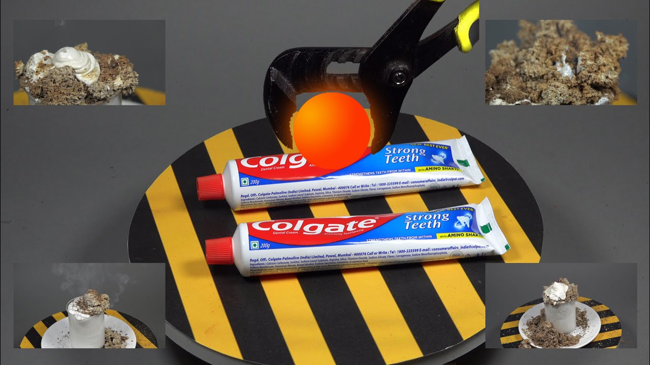 Glowing 1000 degree Metal Ball Vs Toothpaste - White || How Things ...