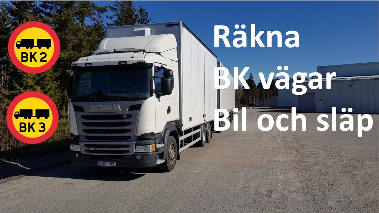Räkna lastvikter på BK vägar med bil och släp (del 3) - YouTube