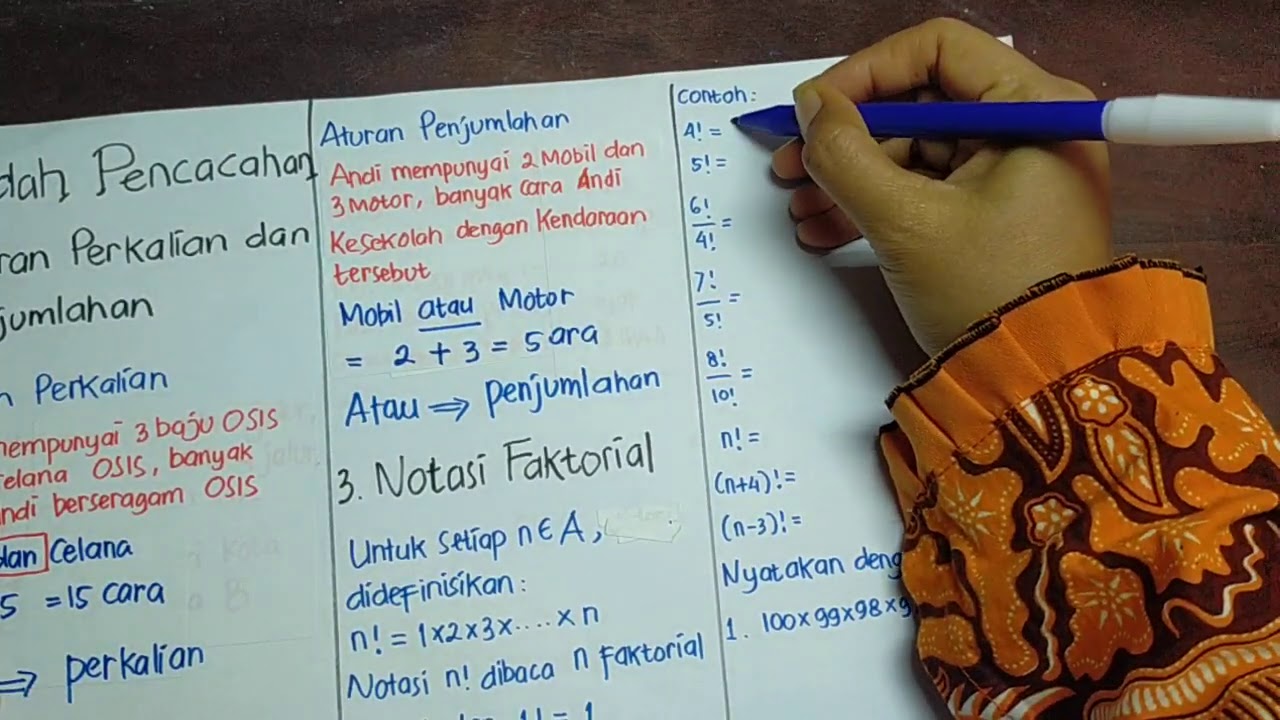 ATURAN PERKALIAN DAN PENJUMLAHAN NOTASI FAKTORIAL - YouTube
