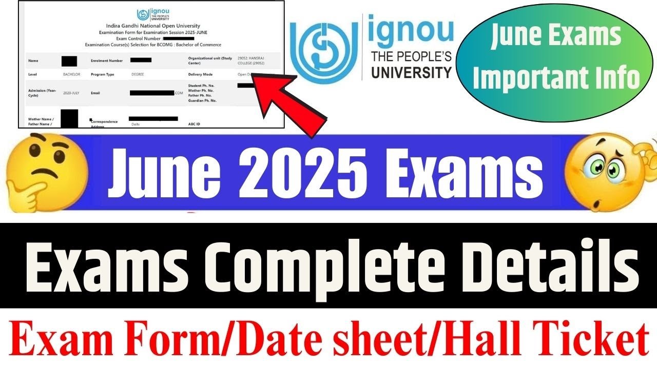 (Big Update) IGNOU JUNE 2025 Exam Important Video || IGNOU New Update ...