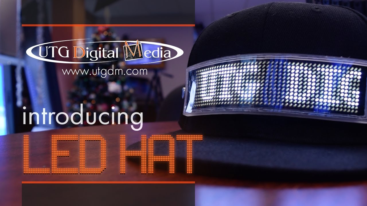 Digital LED Hat with custom text - YouTube