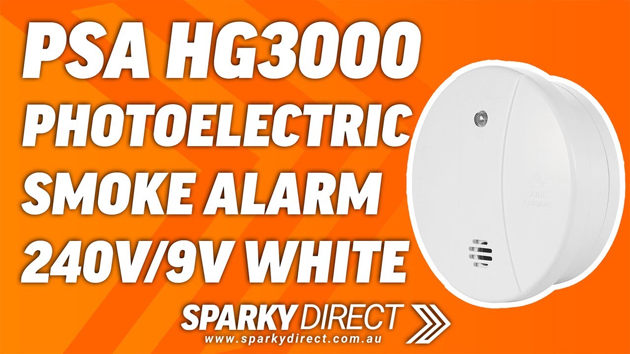 PSA HG3000 | HomeGuard Photoelectric Smoke Alarm 240V/9V White ...