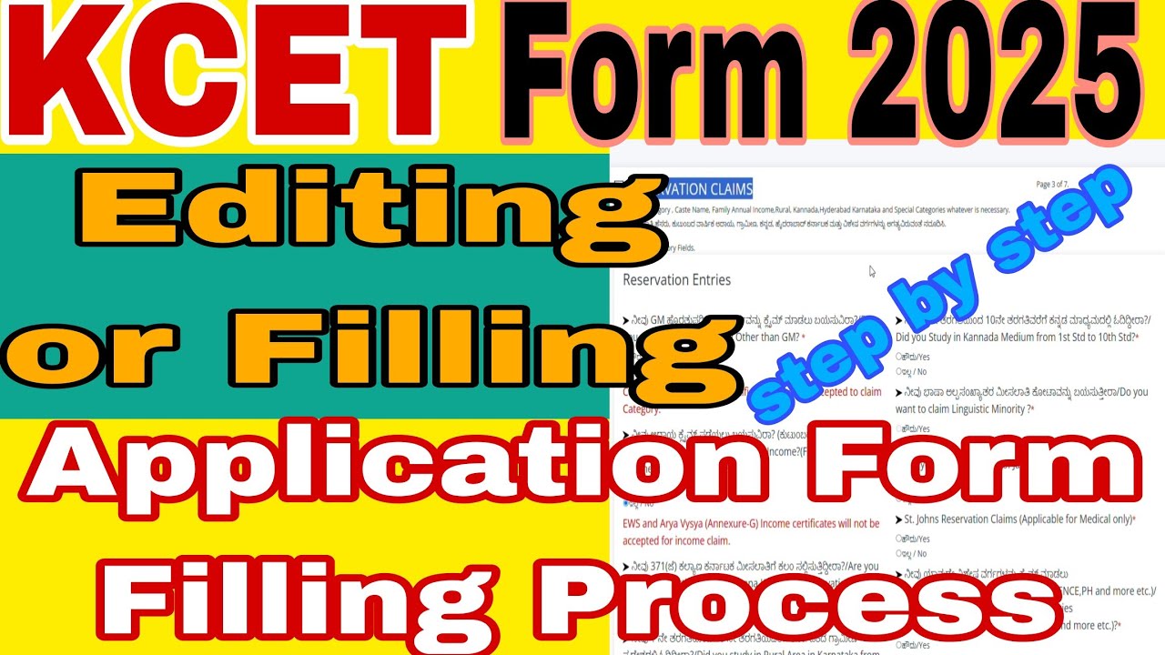 KCET Application Form Filling Process Step by step / Last date to edit ...