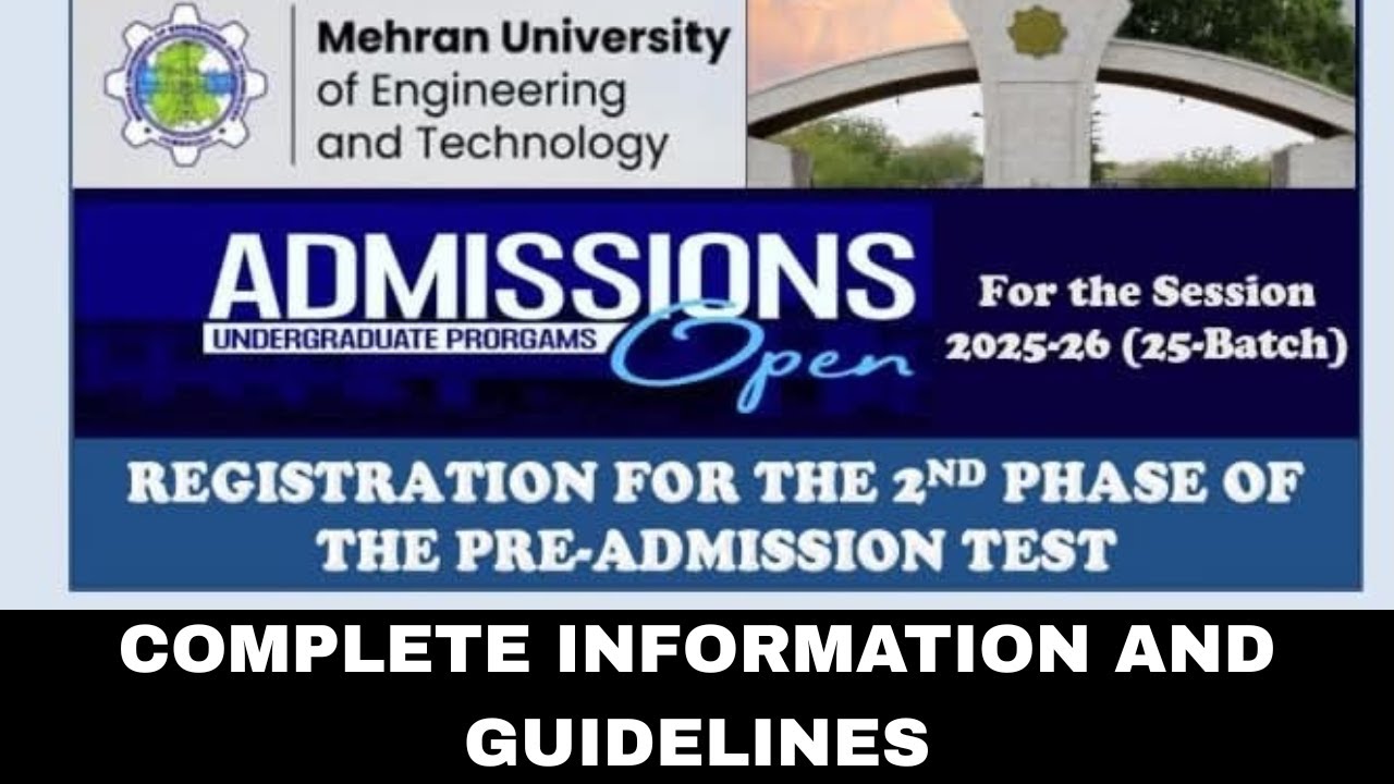 Mehran University Second Phase Admissions Open 2025-26||How to Apply ...