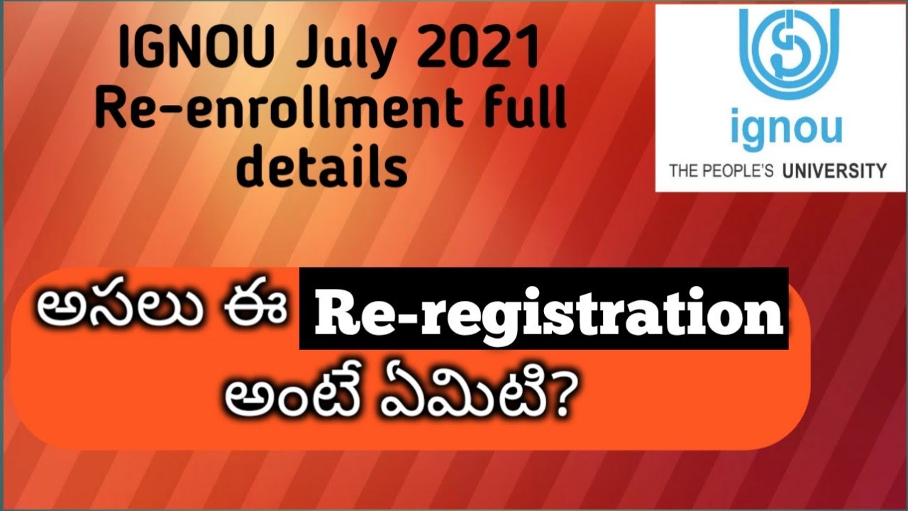 IGNOU Re-Registration Full Details - YouTube