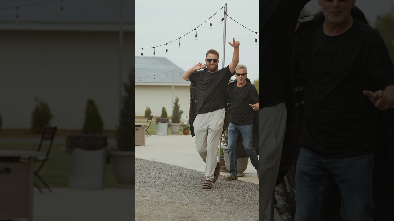 NFL Sunday Groomsmen walk in 😎🤣 #wedding #weddingvideo # ...