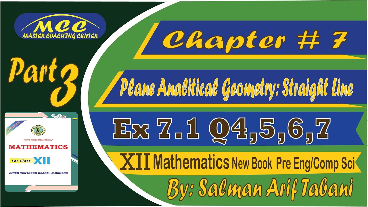 ex7.1 class 12 Mathematics New Book | Plane Analytical Geometry Chapter ...