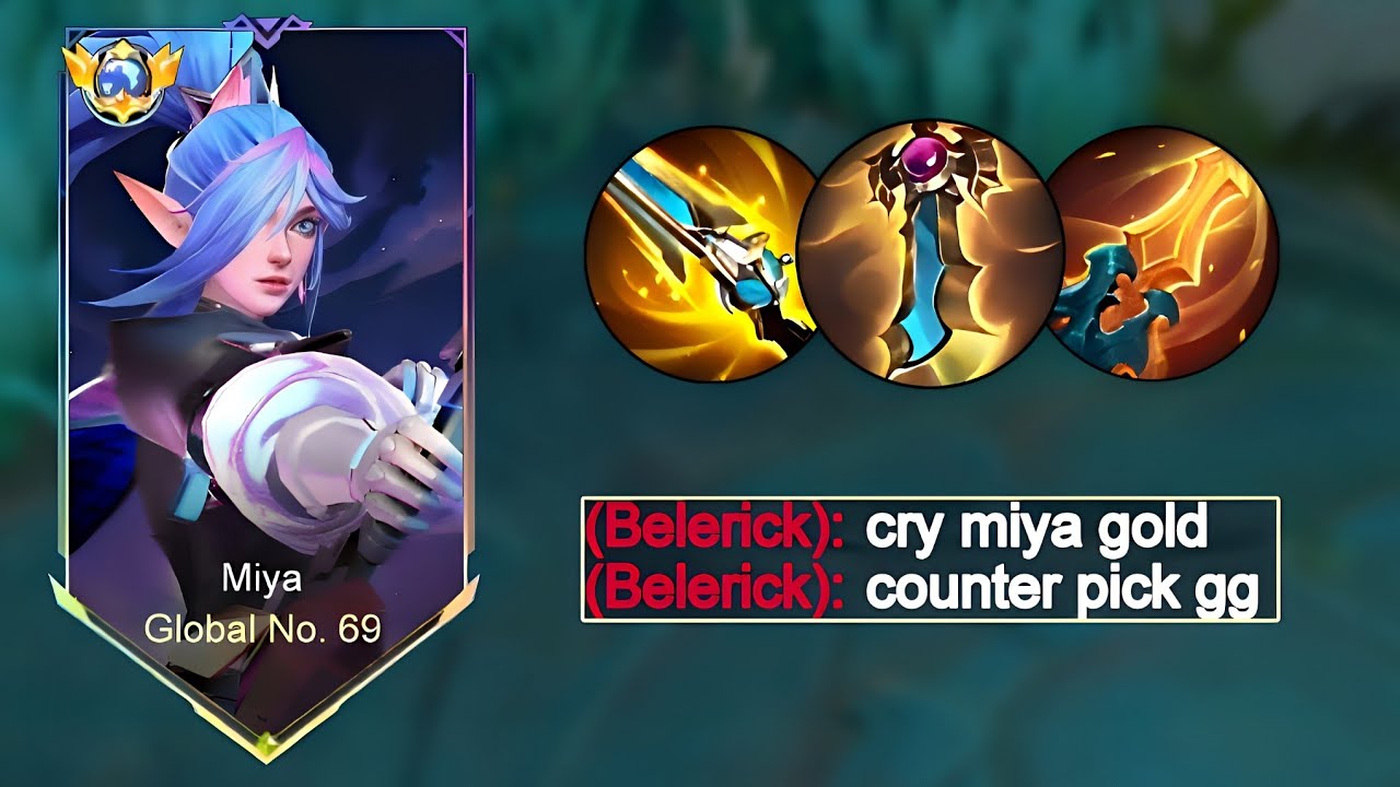 NEW META MIYA YELLOW BUILD!! BEST BURST DAMAGE FOR COUNTER PICK!!💀 ...