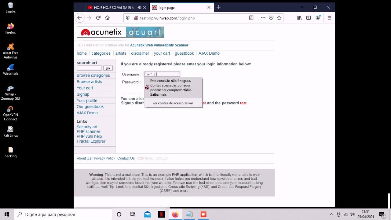 Exemplo de SQL Injection (Veja A Descriçao) - YouTube
