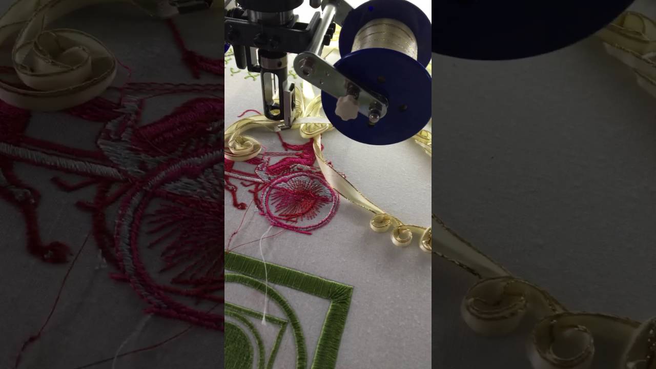 Cording / taping/ coiling embroidery machine - made by Saminage - YouTube