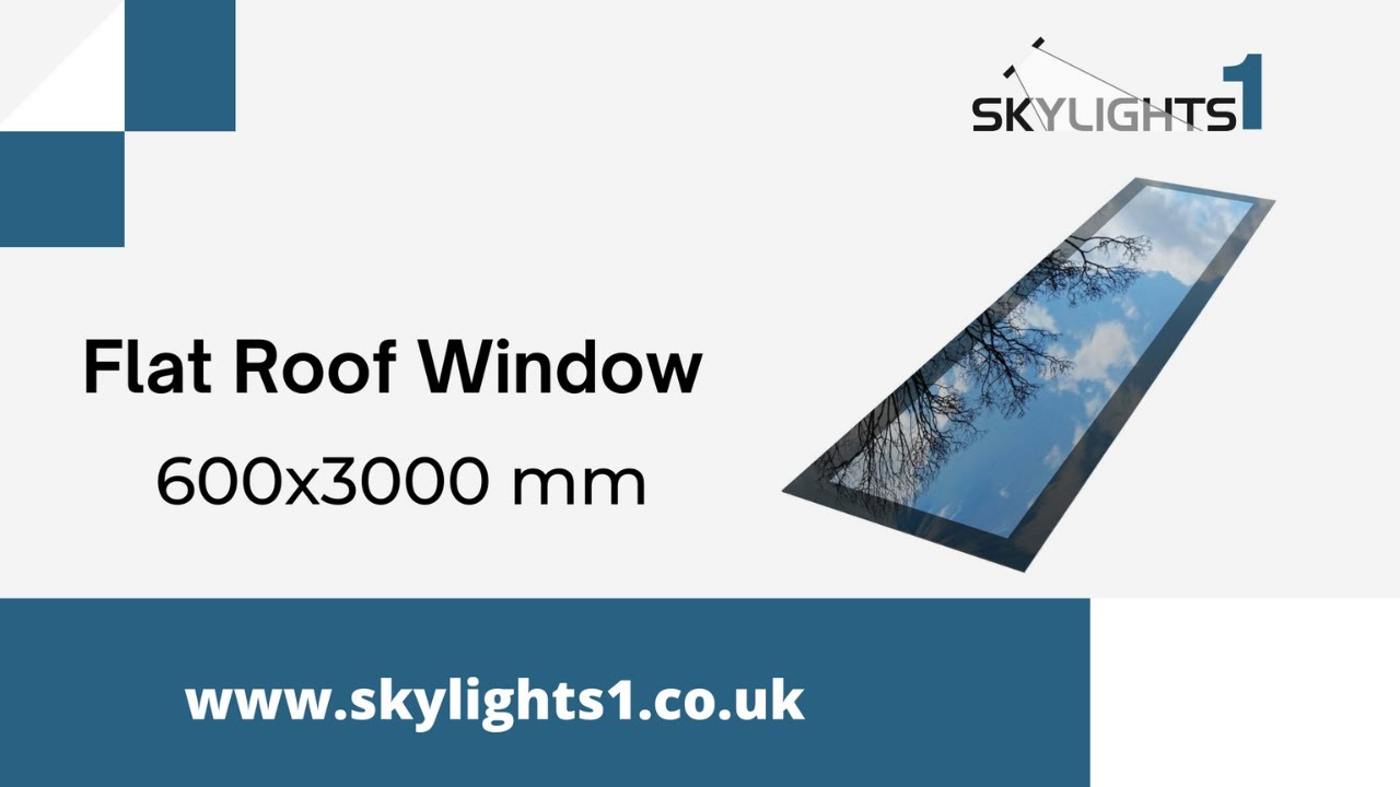 Flat roof window skylight 600 x 3000 mm - YouTube