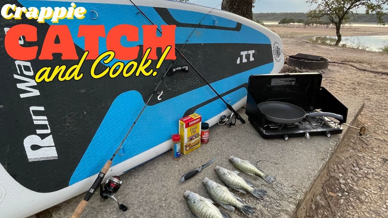 Catch and Cook Crappie 🎣 DFW 🏙️ Camping & Paddleboard 🔥 (Lake ...