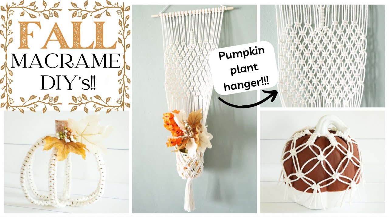 DIY Fall Decor 2022! 🍁🍂 Macrame Fall Pumpkin Decor! - YouTube