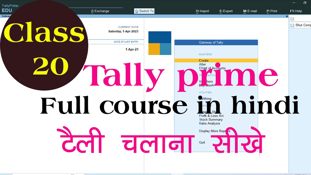 tally prime | tally prime full course | tally prime full course in ...