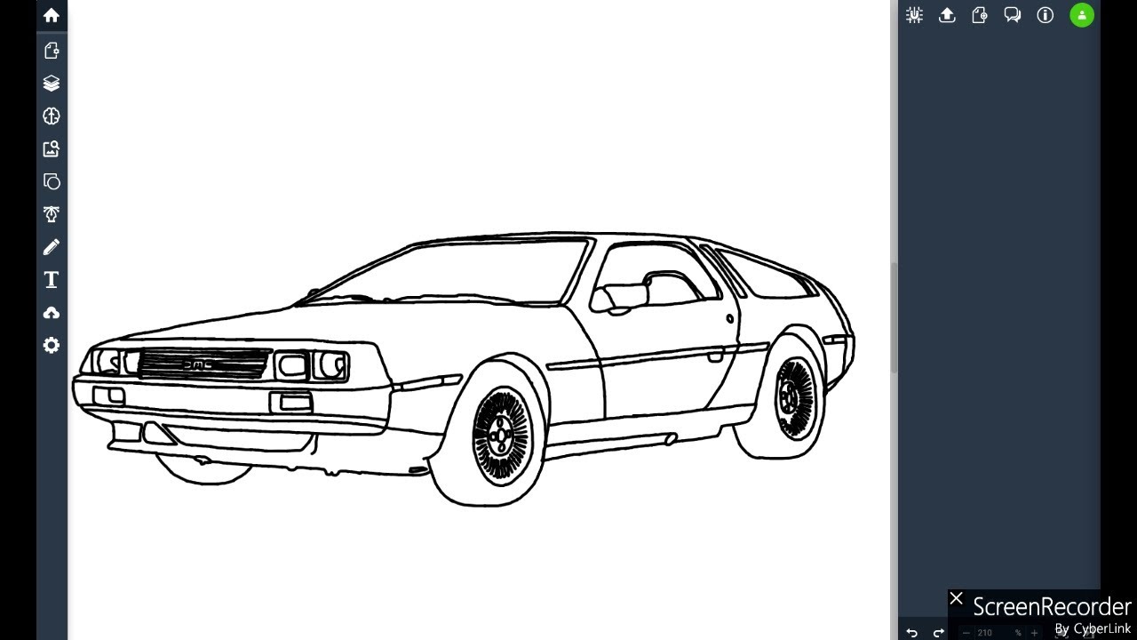 How to draw a DeLorean DMC 12 - YouTube