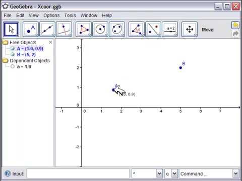 X coordinate of a Point - GeoGebra Command - YouTube