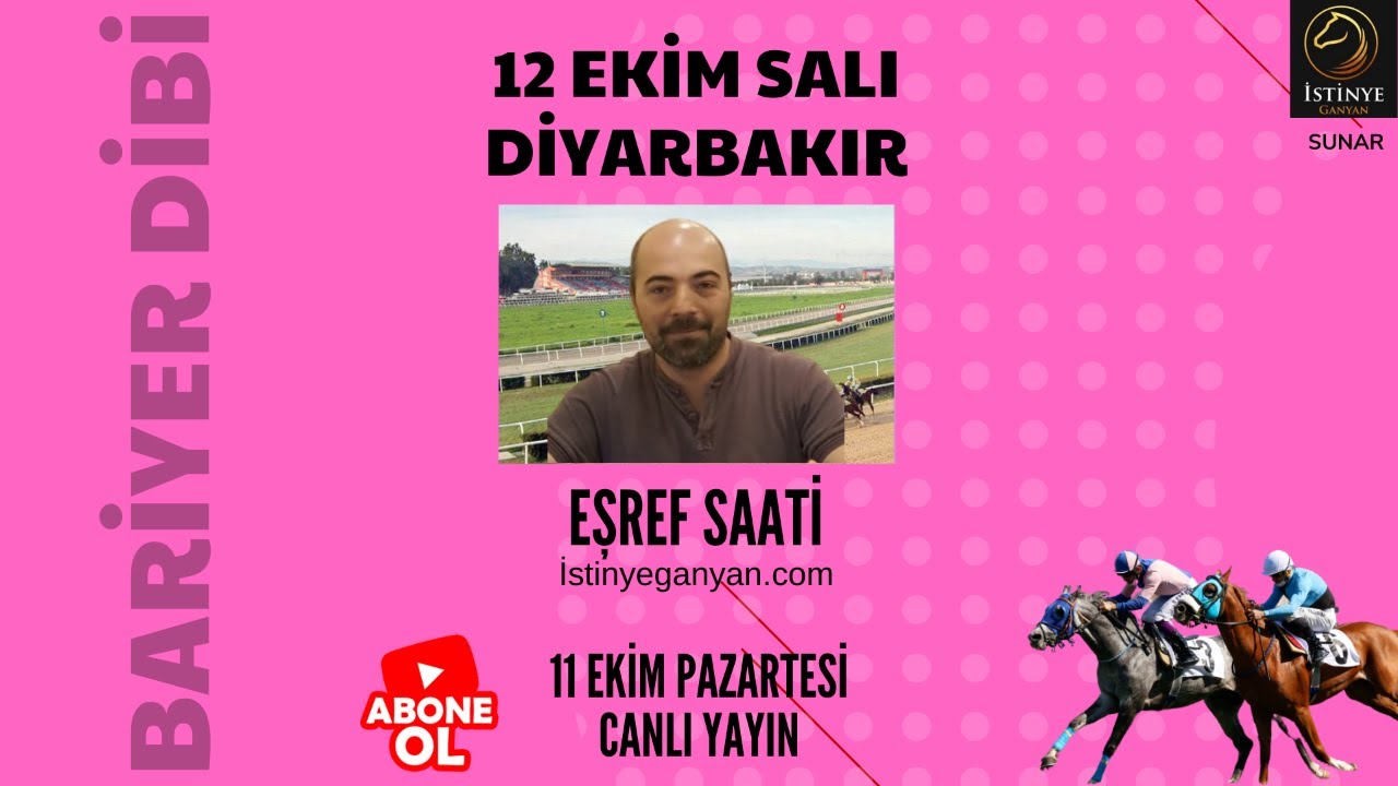🔴Canlı Yayın / Bariyer Dibi / 12 Ekim 2021 Salı / Diyarbakır Koşuları ...