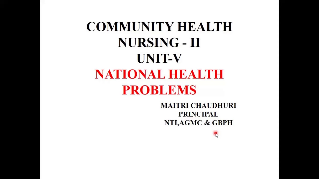 Lecture on National Health Problems for 3rd year GNM - YouTube