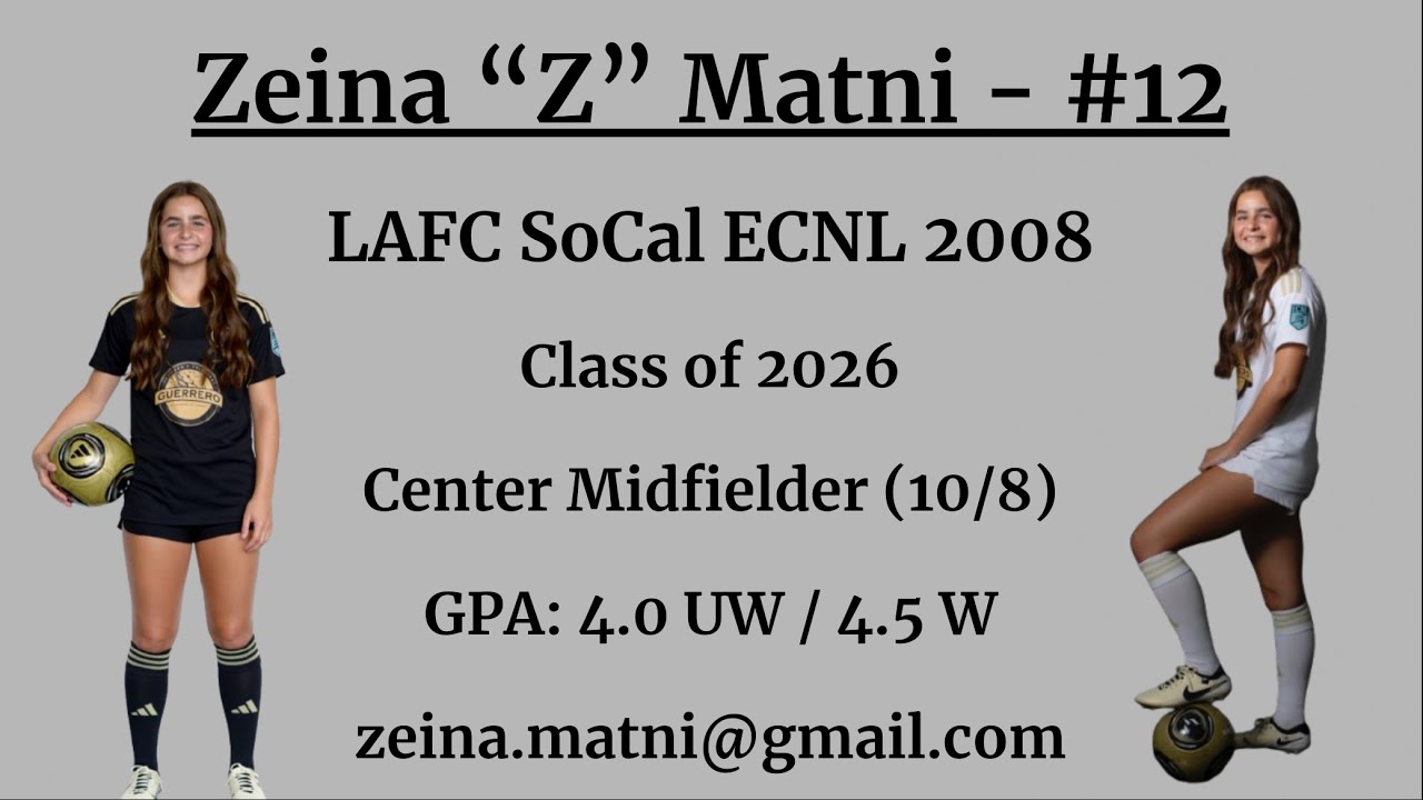 Zeina Matni - ECNL Phoenix Fall '24 Highlights - LAFC ECNL 08 - YouTube