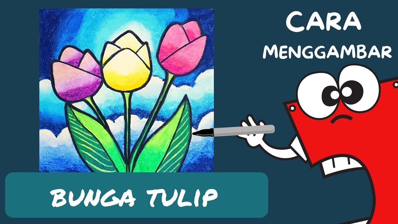 Cara Menggambar Bunga Tulip - YouTube