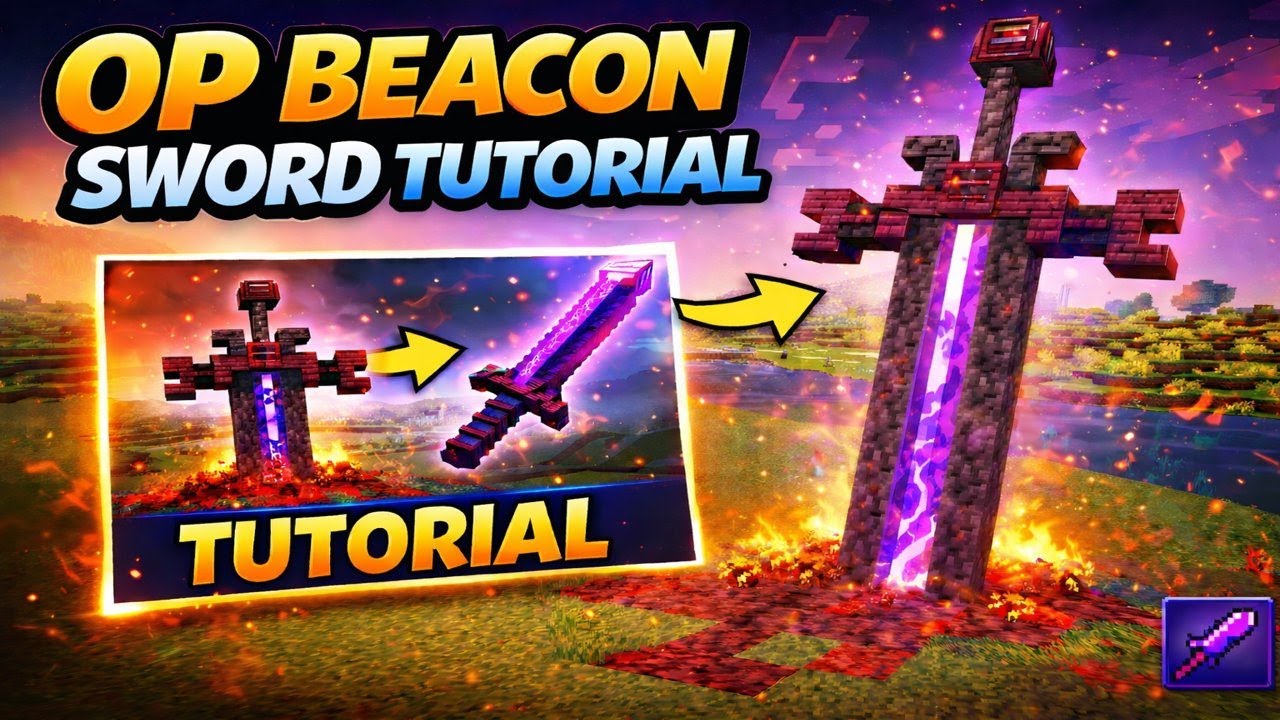 🔥 How to Build an OP Beacon Sword Statue in Minecraft | Easy Tutorial ...