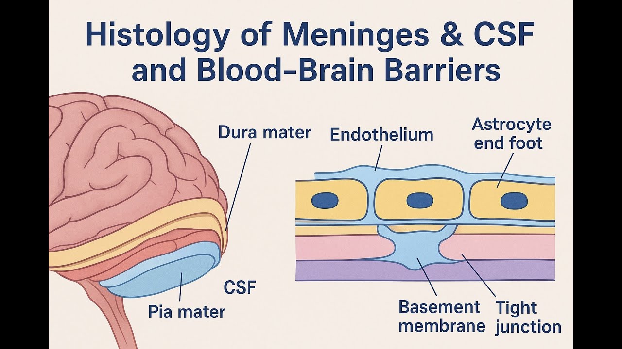 L1 MENINGES & CSF AND BLOOD BRAIN BARRIERS | HISTOLOGY | CNS 1 - YouTube