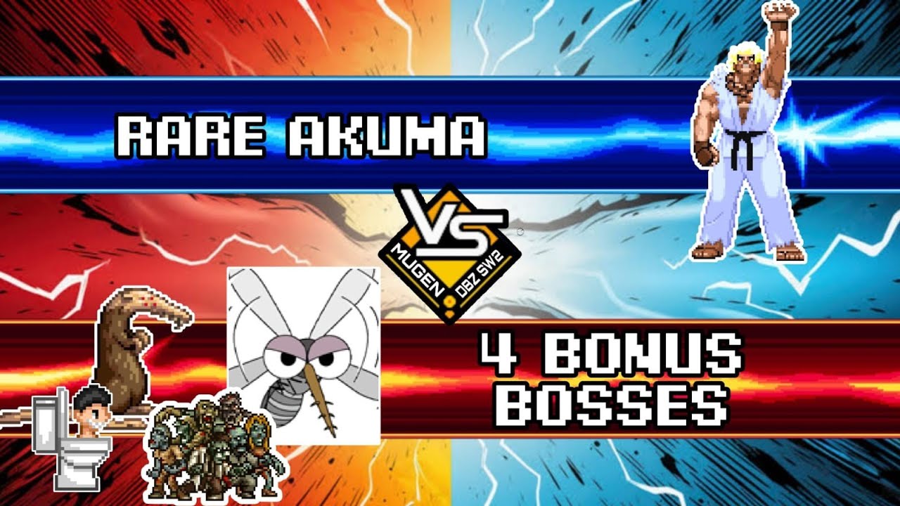 (MUGEN) Rare Akuma VS 4 Bonus Bosses - YouTube