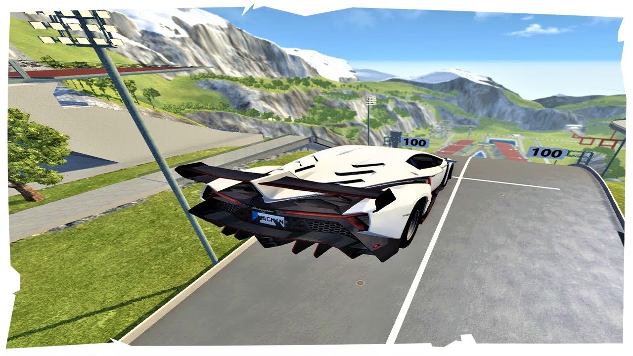 ACELERANDO NO MAXIMO NA RAMPA COM A LAMBORGHINI VENENO! BEAMNG DRIVE ...