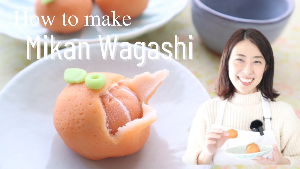 Wagashi nerikiri recipe | Mikan Mandarin Orange for CNY cookies idea ...