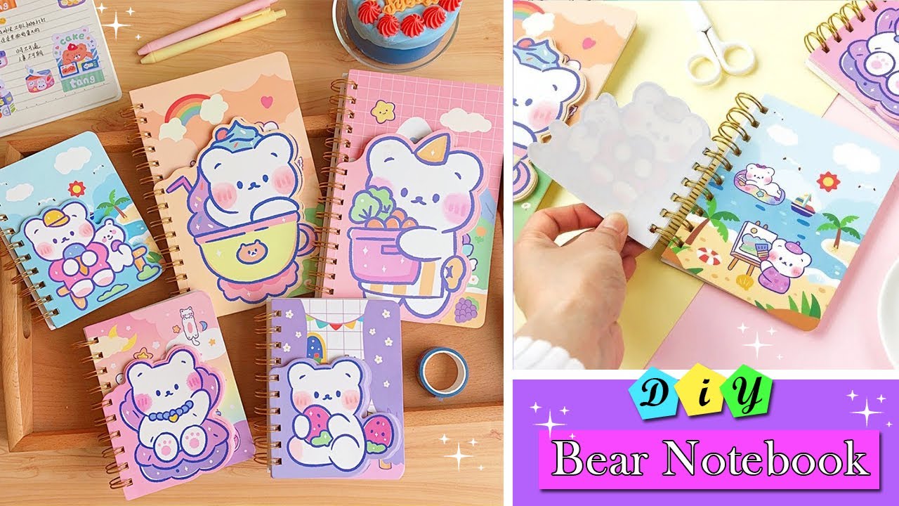 DIY Stationery /How to Make 2 Layers Cute Bear Notebook at Home/DIY ...
