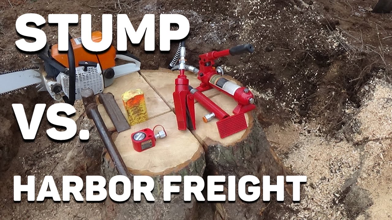 Quarter Saw Stumps for Removal with Porta Power Hydraulic Ram Jack ...