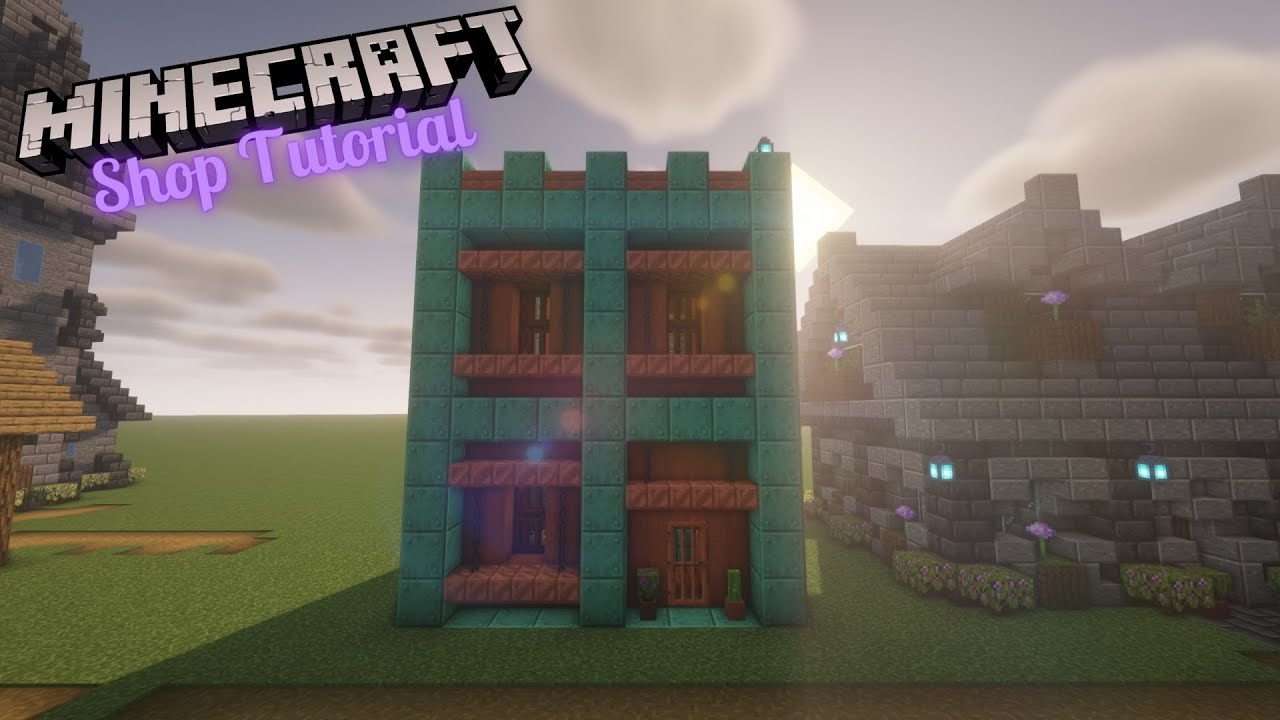 How to Build Minecraft Copper Desert Shop with Interior - YouTube