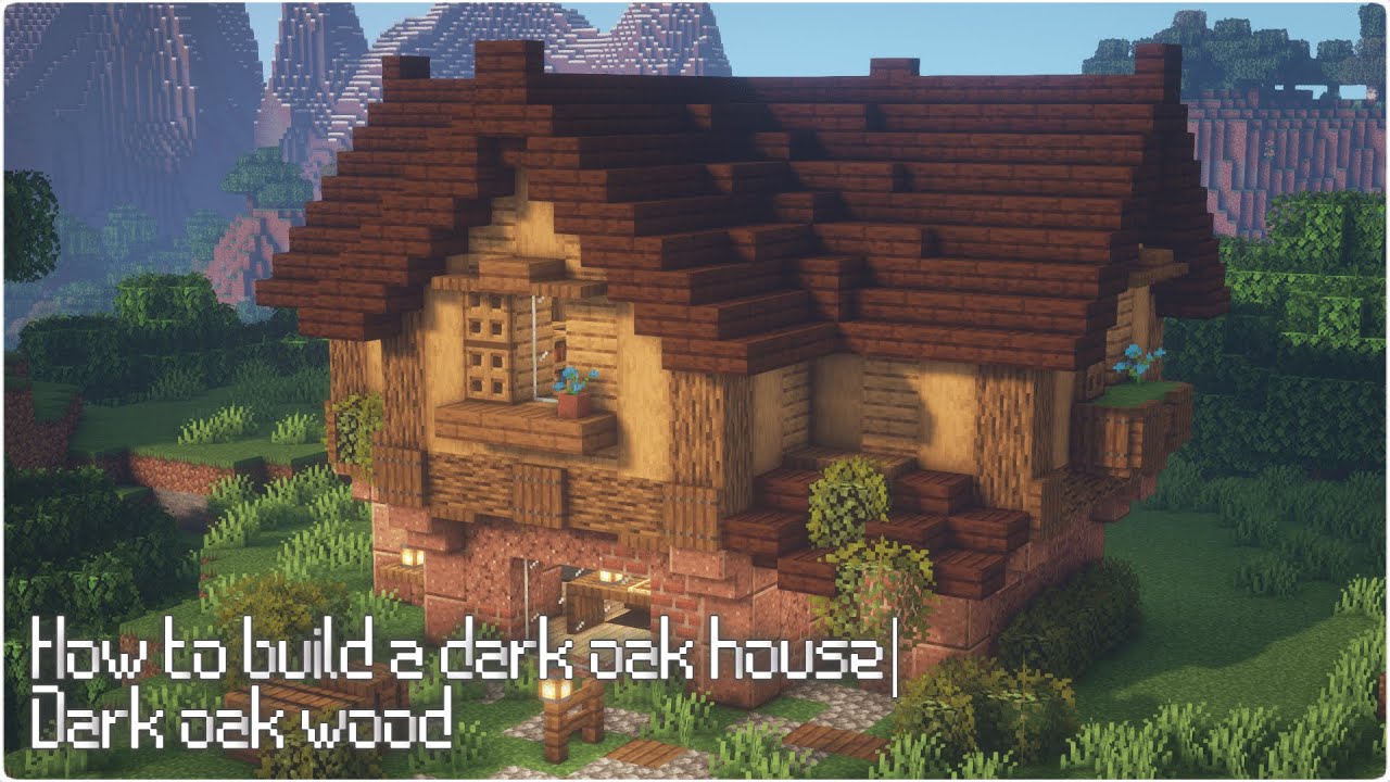 MINECRAFT: Come costruire una casa in legno di quercia scura || Dark ...
