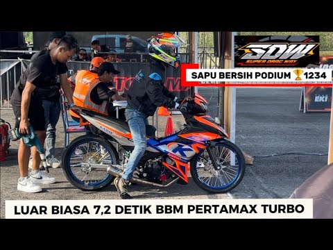 LUAR BIASA 7,2 DETIK BBM PERTAMAX TURBO MX KING PRO STREET 200cc KARAK RACING 
