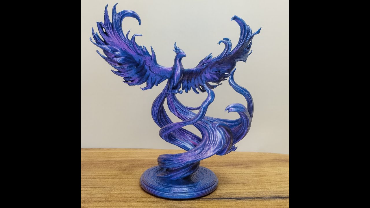 🔴 Live 3D Printing: Phoenix Statue in Silk Blue-Purple 🔥 - YouTube