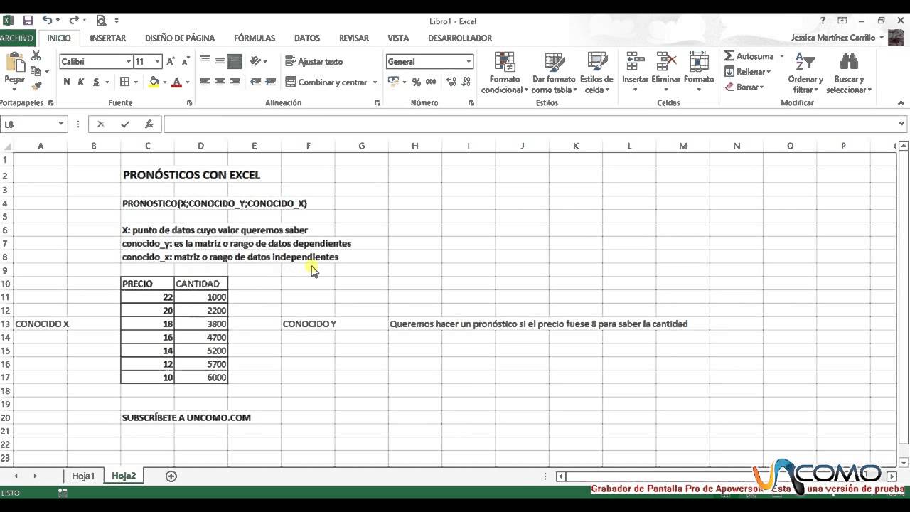 Cómo hacer pronósticos en Excel 2013 - Curso Excel - YouTube