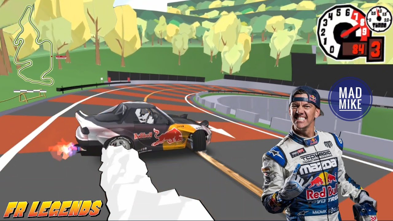 Mad Mike Red Bull RX7 FD USUI MAP MOD FRLegends - YouTube