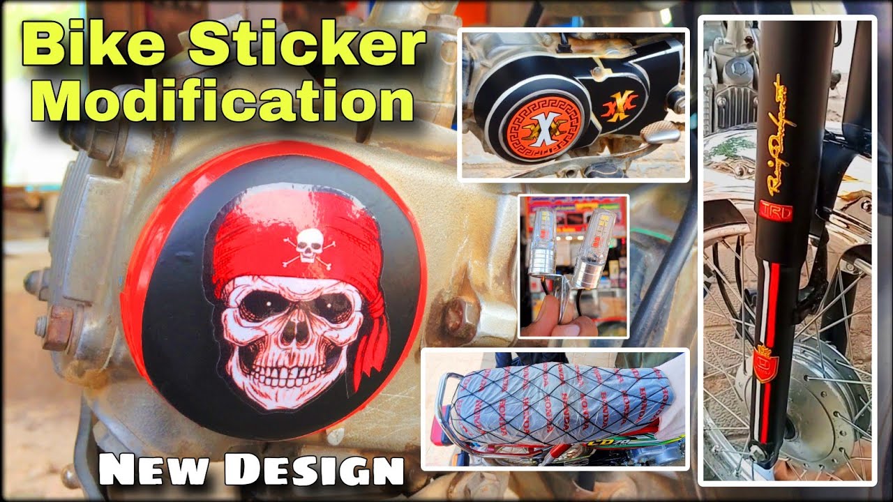 Honda Cd 70 Engine Sticker Modified | Best Cd 70 Decorations | Monster ...
