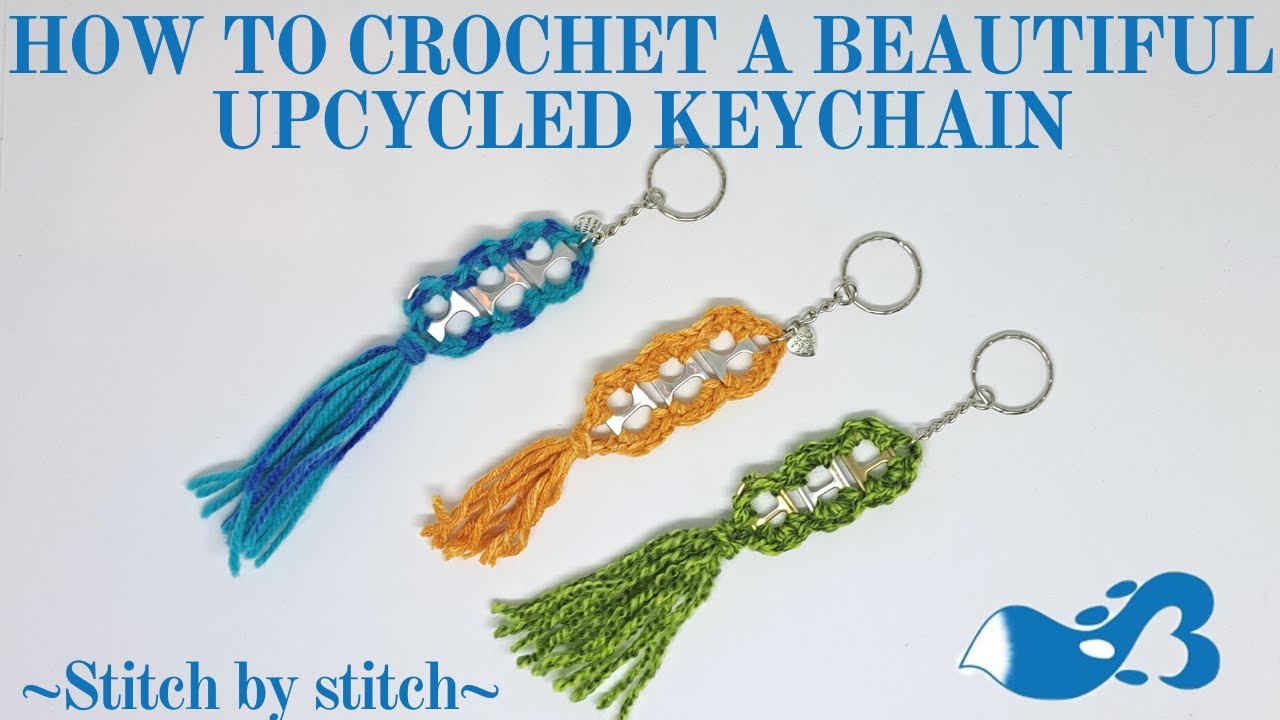 How to crochet a beautiful upcycled keychain - beginner friendly stitch ...
