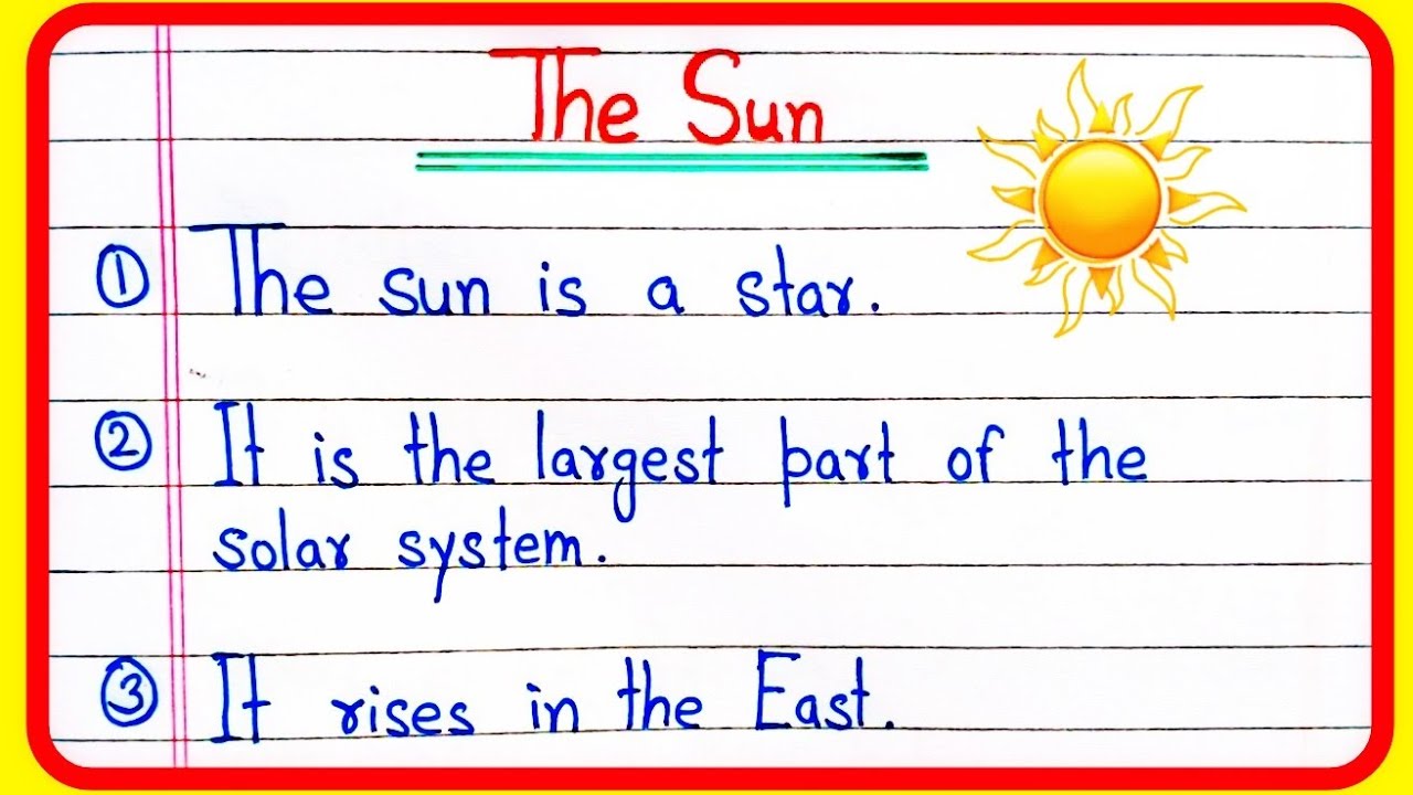 10 lines essay on the sun | 10 lines on sun | The sun essay in English ...