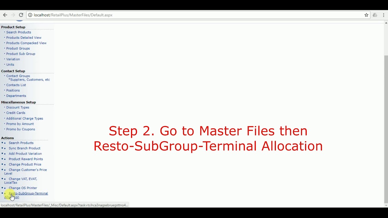 How to create MENU using Product SubGroup to specific RetailPlus ...
