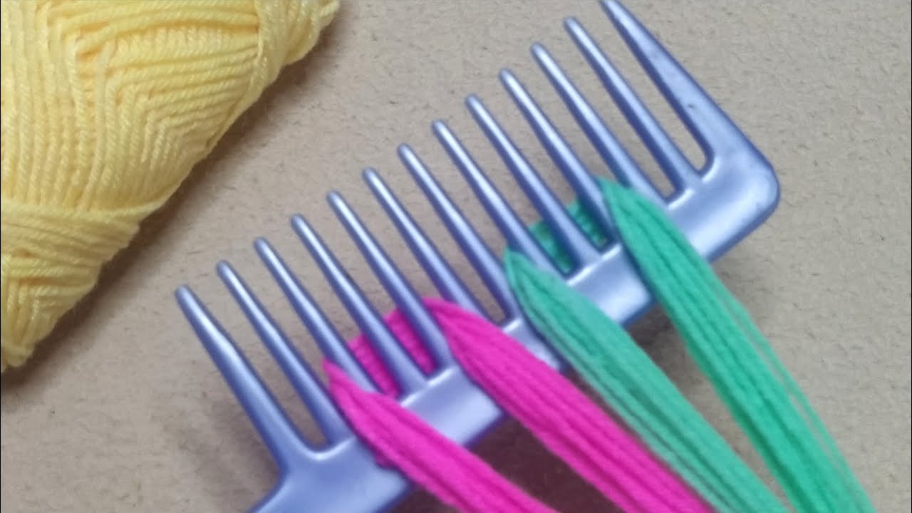 It is very easy !! Super easy Woolen Yarn Flower making ideas with Hair ...