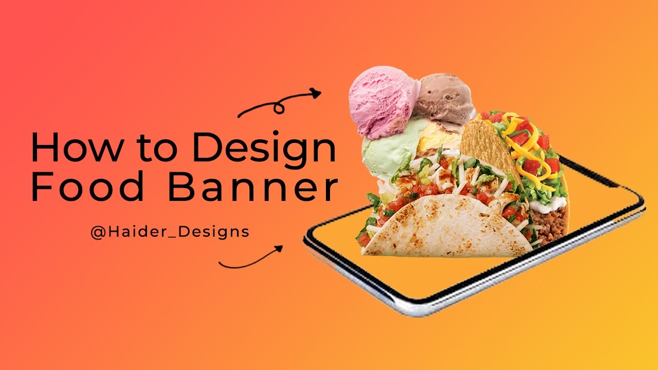 How to Design Fast Food Banner in Photoshop | Food Banner Design in ...