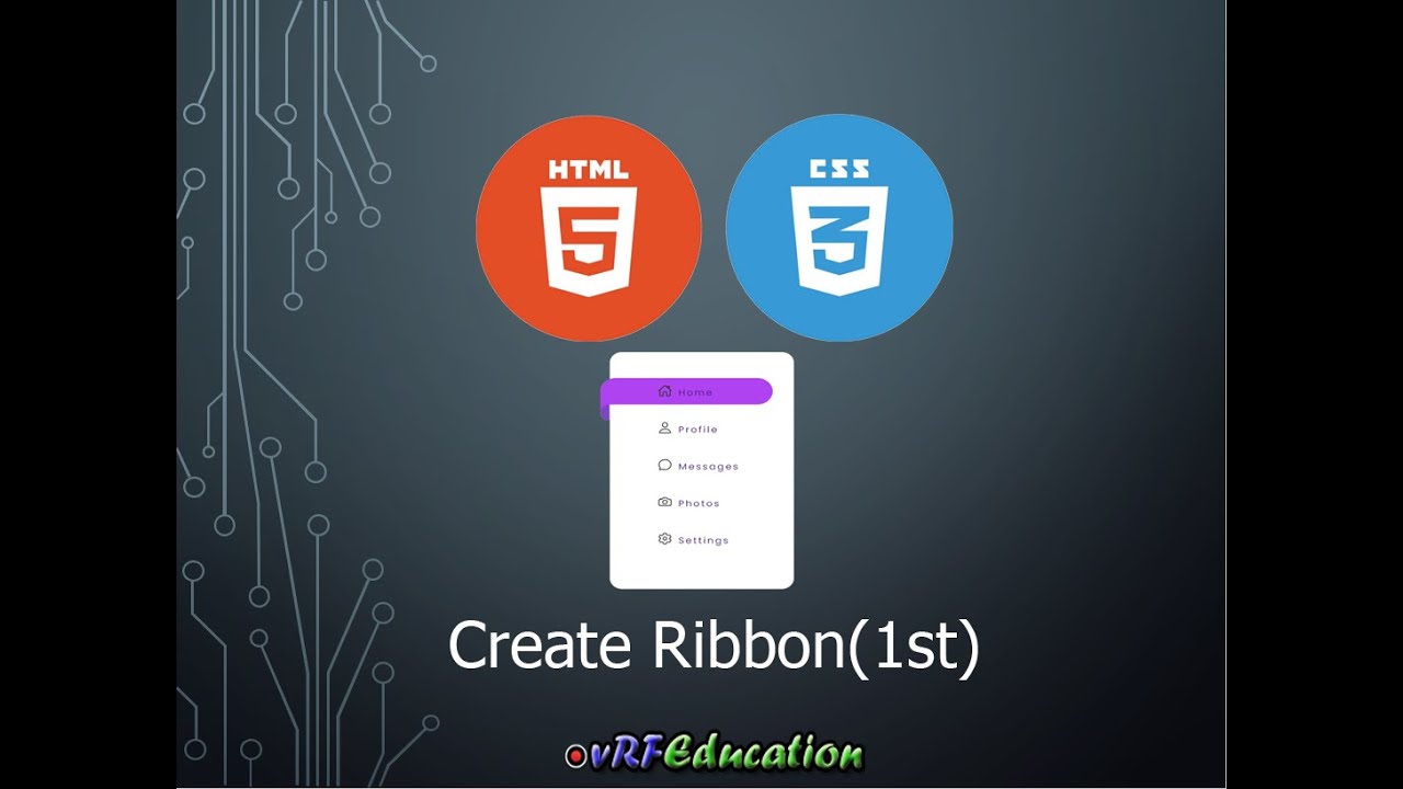 آموزش HTML / CSS - ایجاد نوار ریبن (Ribbon) - YouTube