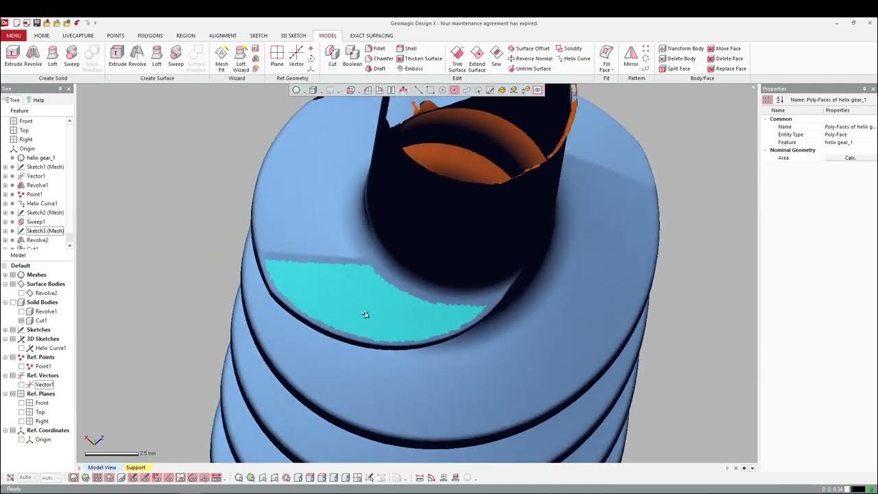 How to create helix in Geomagic Design X - YouTube