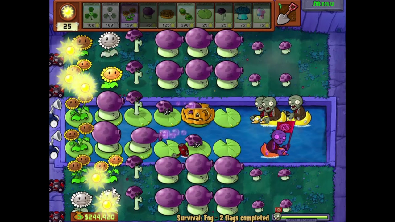 [Plants vs Zombies]Blovers blow away all balloon zombies and fog - YouTube