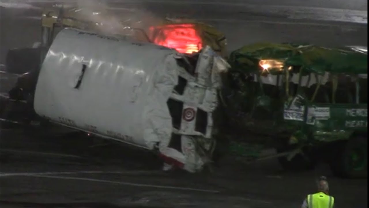 Riverhead Raceway School Bus Demolition Derby - YouTube