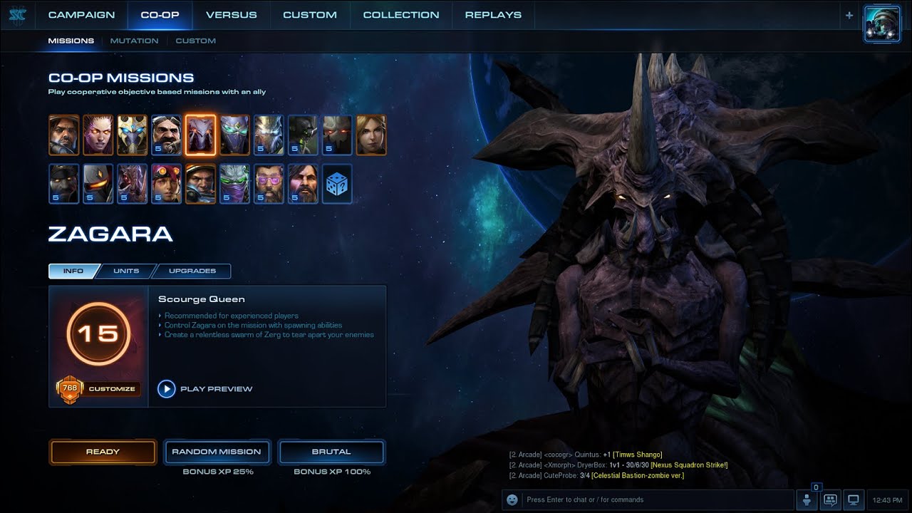 sc2 STARCraFT2 co-op SEIRYU(CH) 140 Zagara Scourge queen (DEAD OF NIGHT ...